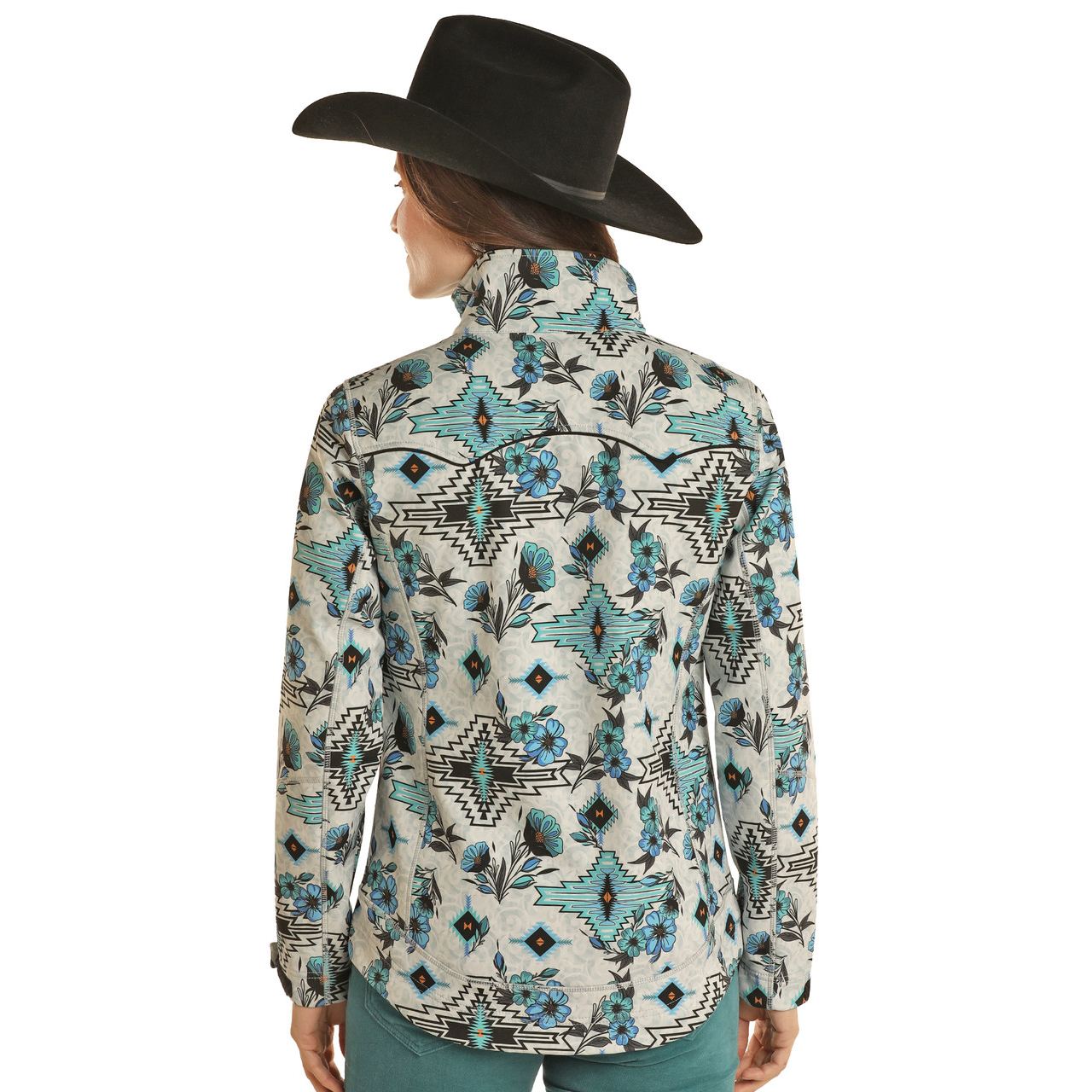 Powder River Outfitters Ladies Floral Aztec Rodeo Grey Jacket ...