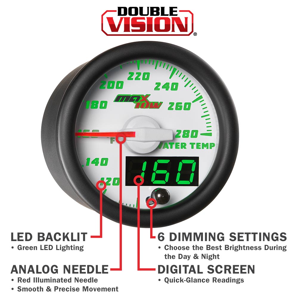 GlowShift Temperature Gauge GlowShift 10-Color Digital Dual Intake ...
